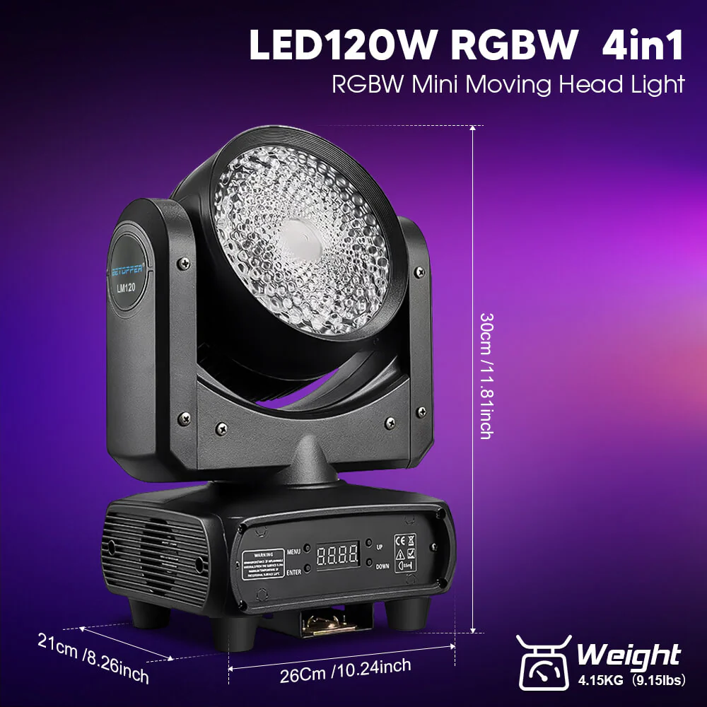 LM120 LED 120W RGBW 4-IN-1 Moving Head Light – bigdipper-laser